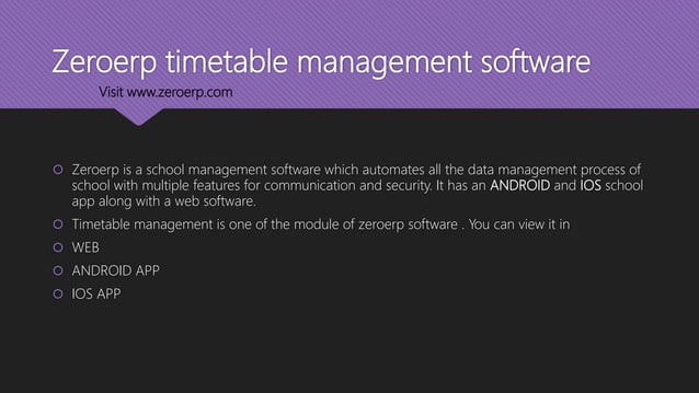 Timetable management software | PPT