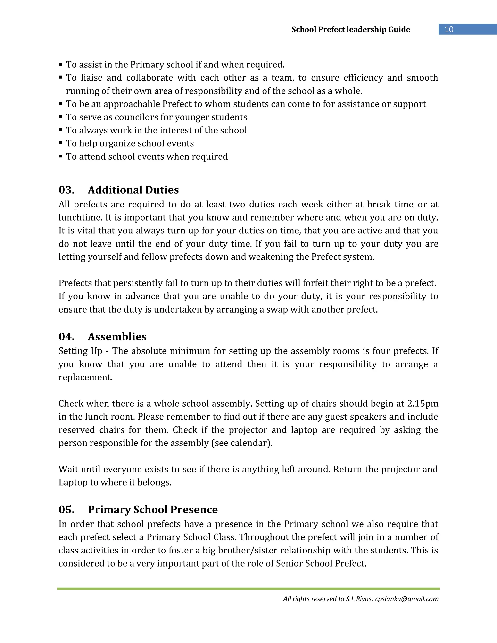 School Prefect Leadership Guide | PDF