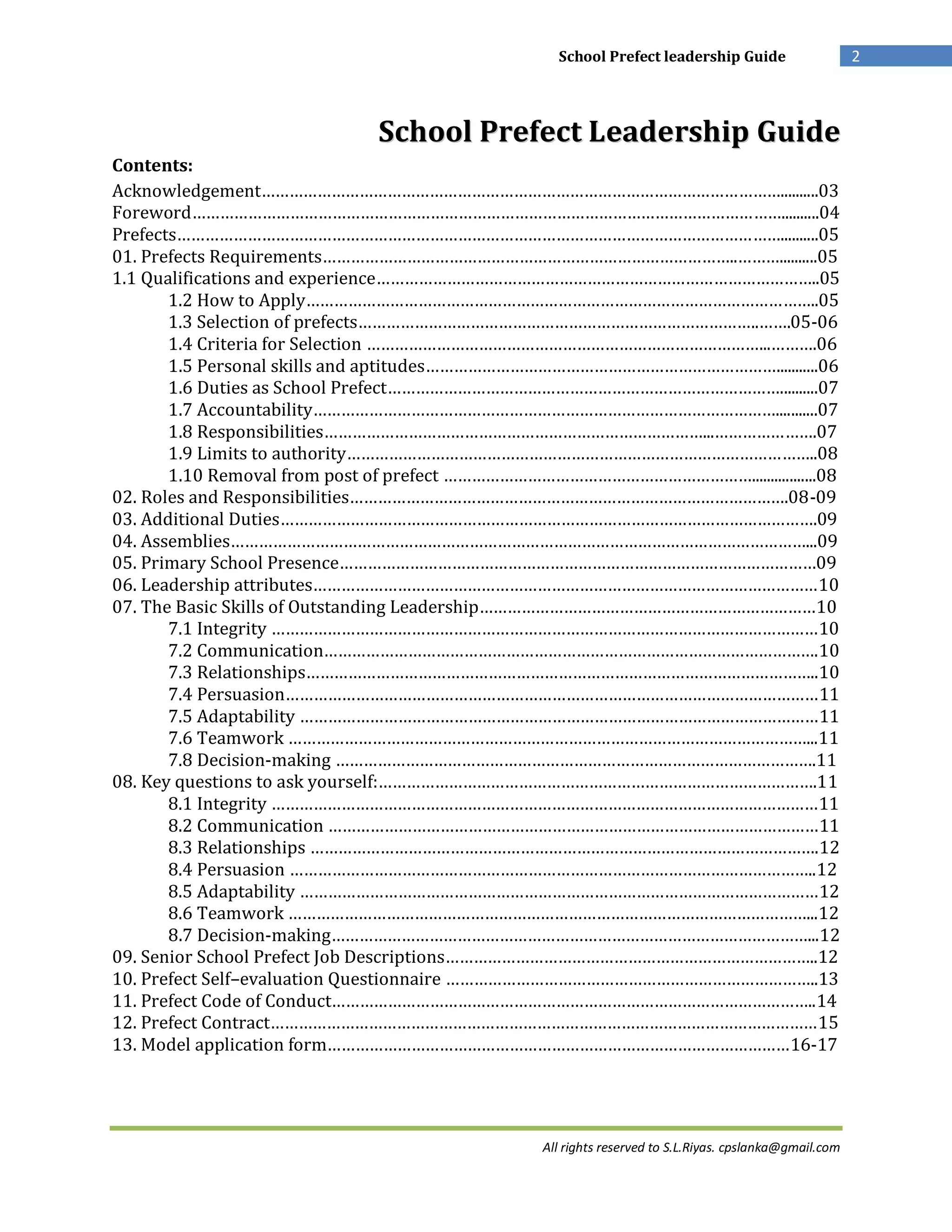 School Prefect Leadership Guide | PDF