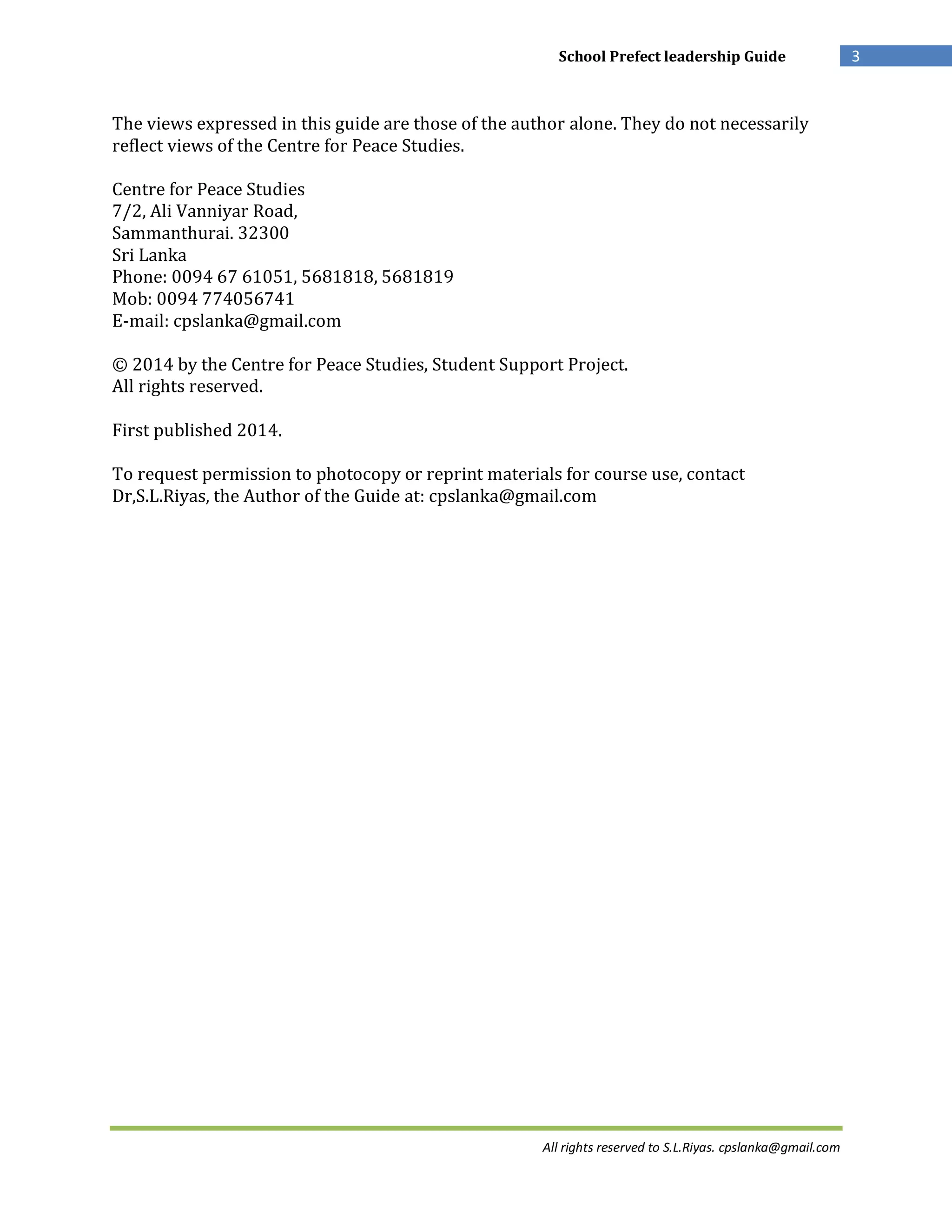 School Prefect Leadership Guide | PDF