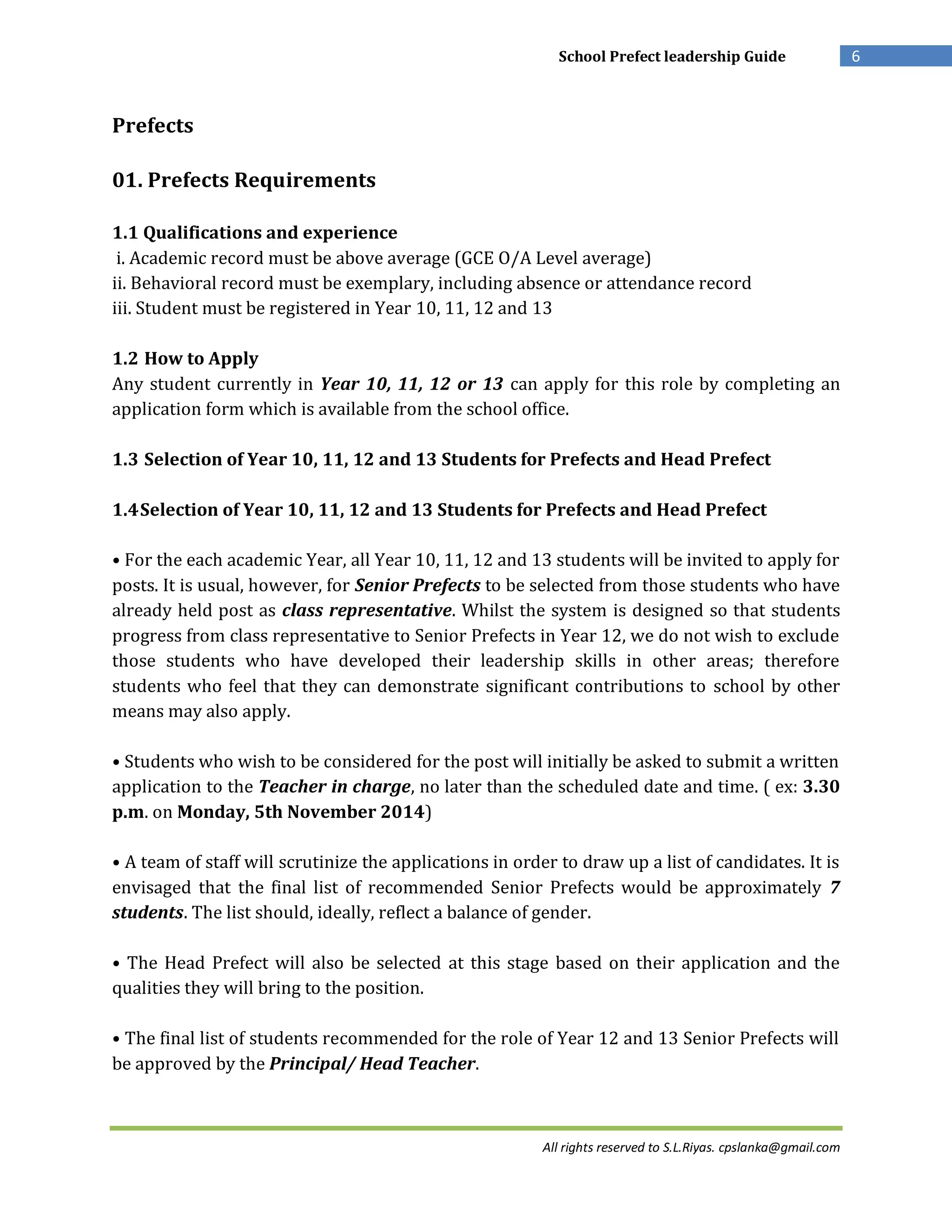 School Prefect Leadership Guide | PDF