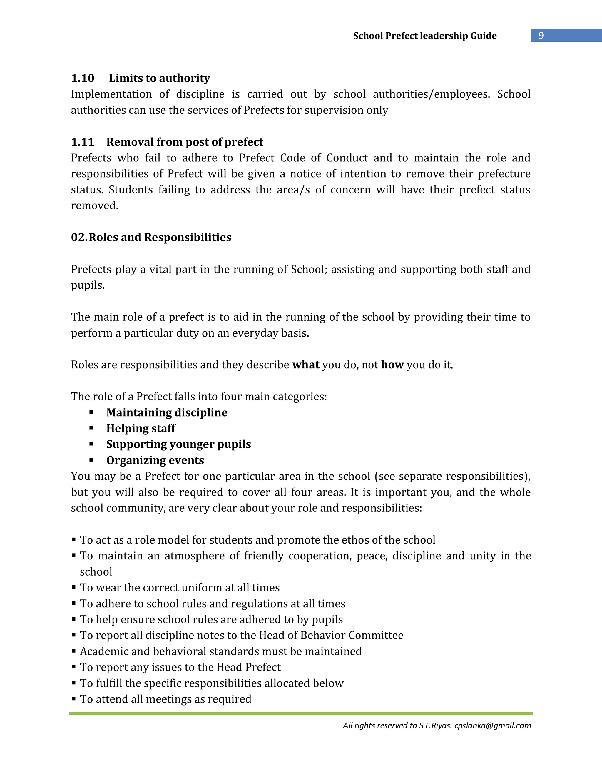 School Prefect Leadership Guide | PDF