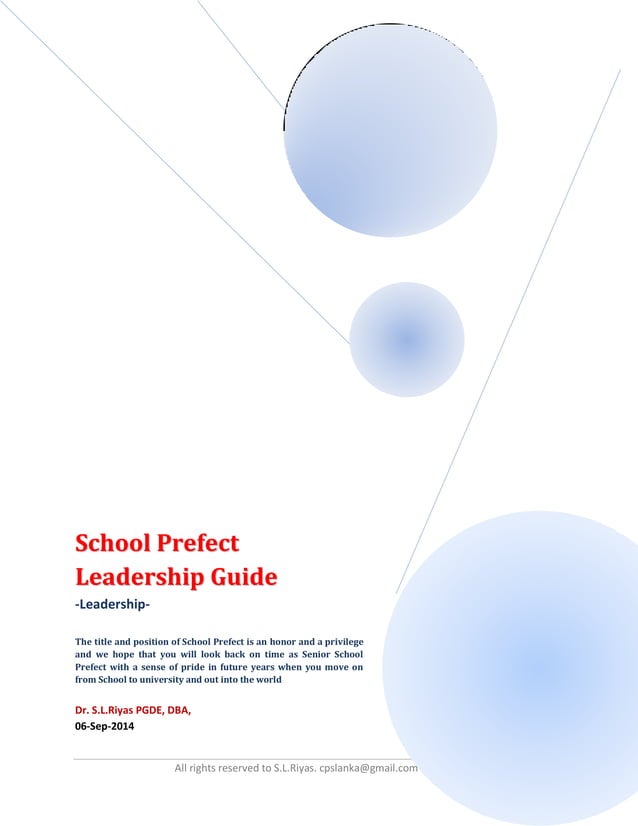 School Prefect Leadership Guide | PDF