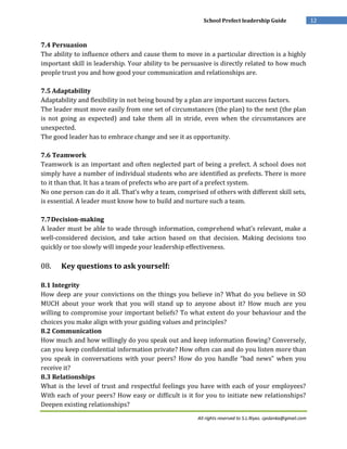 School Prefect Leadership Guide | PDF