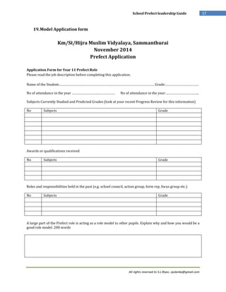 School Prefect Leadership Guide | PDF