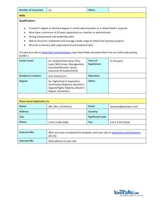 School Principal Job Description Template by Bayt.com