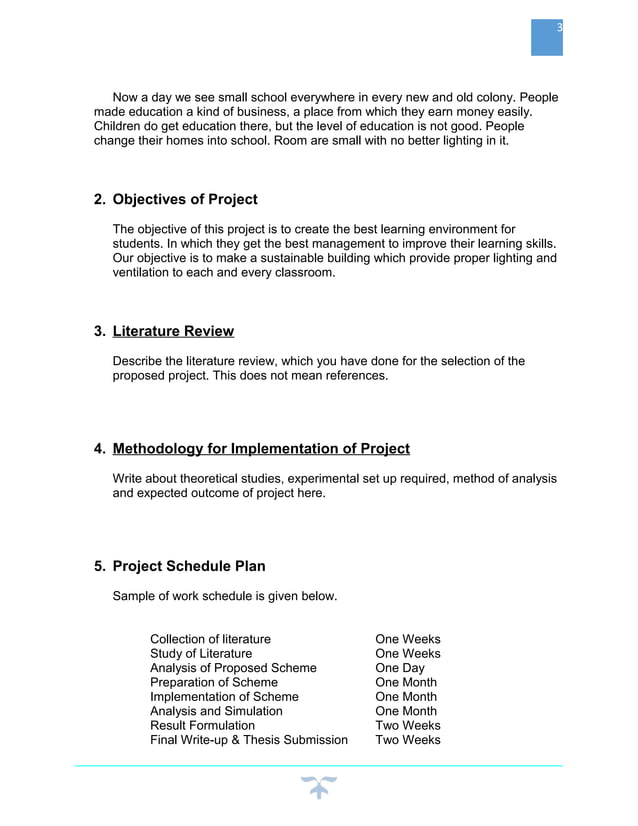 School project porposal | DOC | Homework and Study | Education