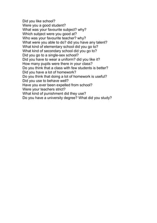 School questions | DOC