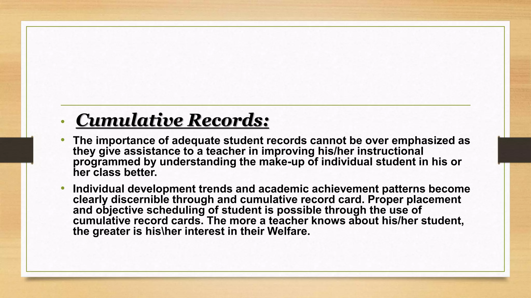 School registers & records | PPTX
