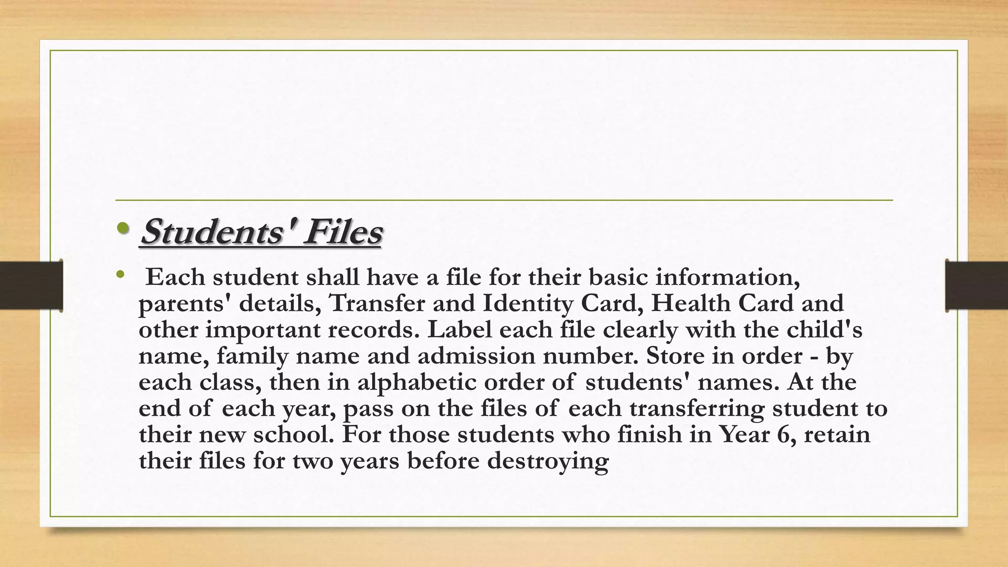 School registers & records | PPTX