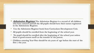School registers & records | PPTX