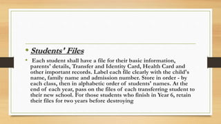 School registers & records | PPTX