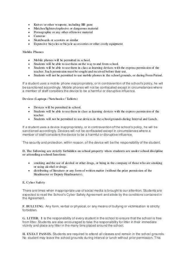 School Rules And Regulations School Rules And Regulations