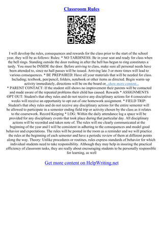 School Rules Essay | PDF | Parenting Children Aged 4-11 | Parenting