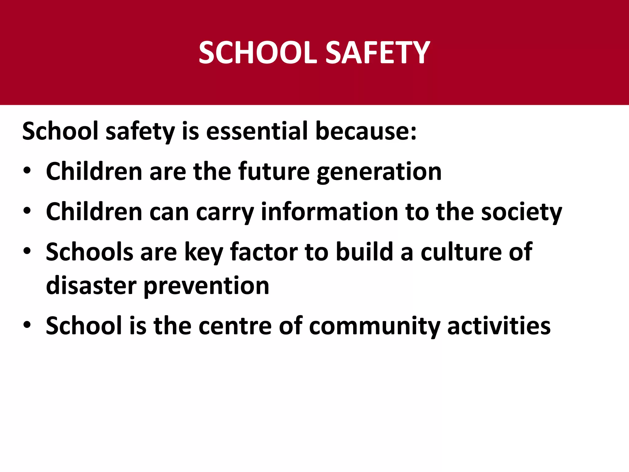 School Safety Dr W G Prasanna Kumar Professor Climate and Disaster ...