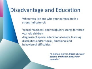 Schools and learning overcoming disadvantage-v1 - 12-11 | PPT