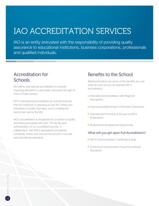 IAO - Accreditation for schools. | PDF