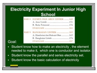 School science experiment (electricity) for junior high school | PPT