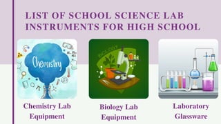 High School Science Lab Equipment