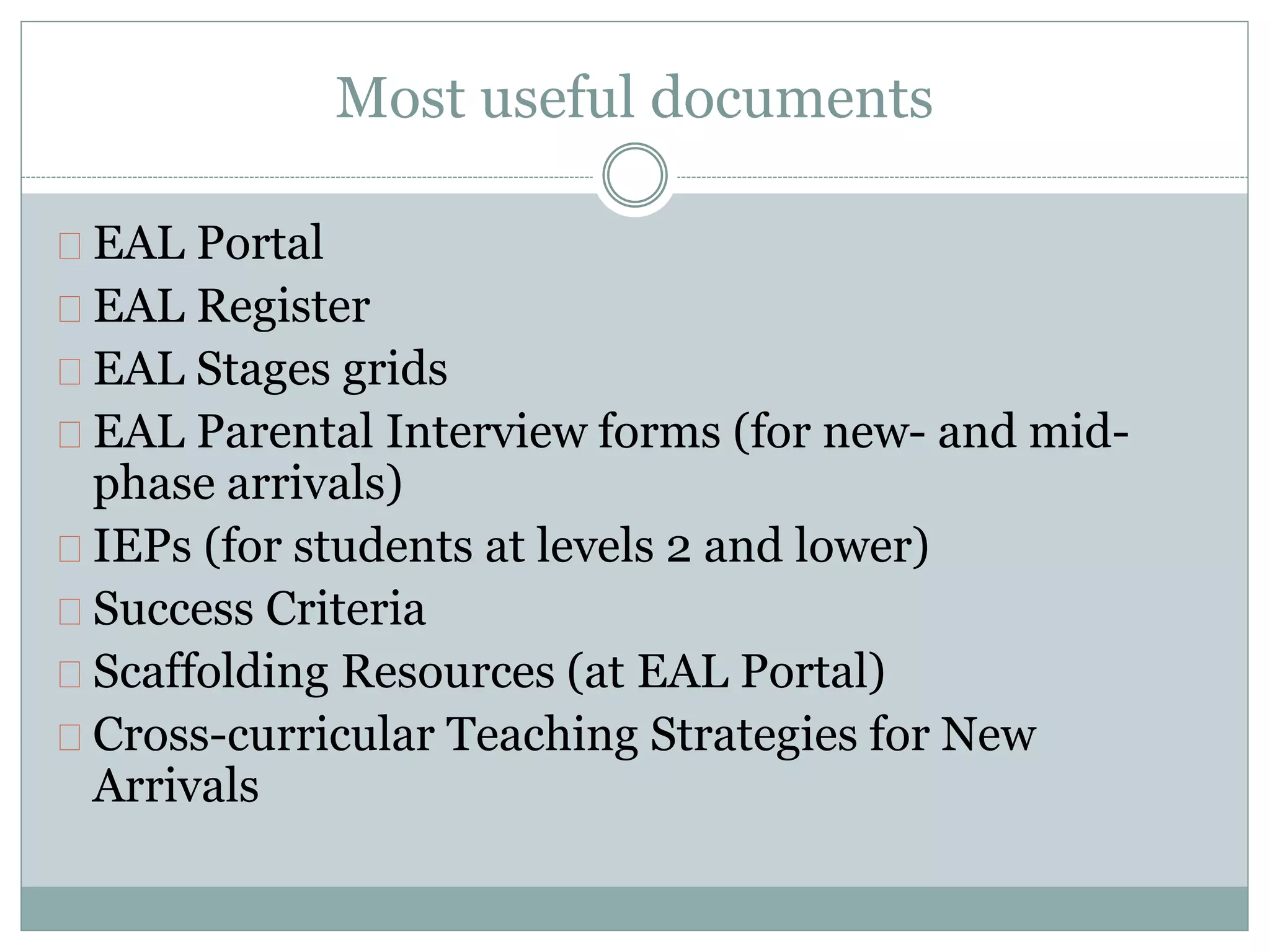 Schools Direct EAL training | PPTX