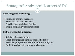 Schools Direct EAL training | PPTX