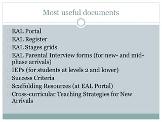 Schools Direct EAL training | PPTX