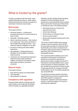 School Shade Grants Program Application Guidelines | PDF