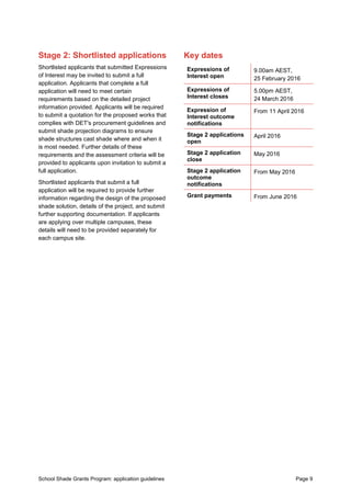 School Shade Grants Program Application Guidelines | PDF