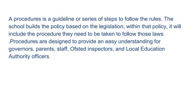 policies and procedures.pptx | Secondary Education | Education