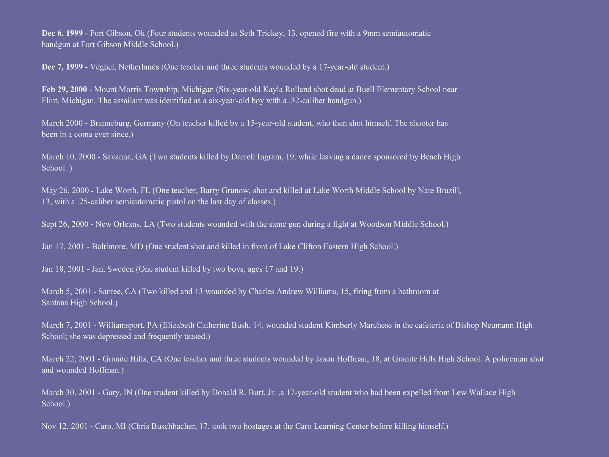 School shooting information and timeline slideshare | PPT