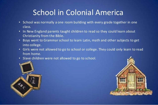 Schools in colonial america poster