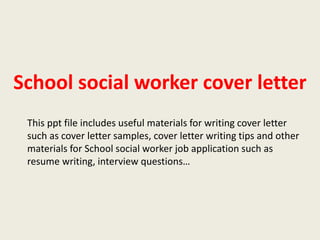 School social worker cover letter | PPTX