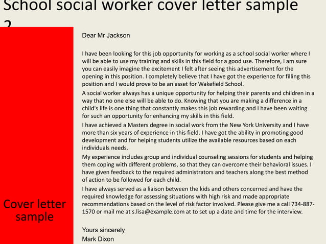 School social worker cover letter | PPTX