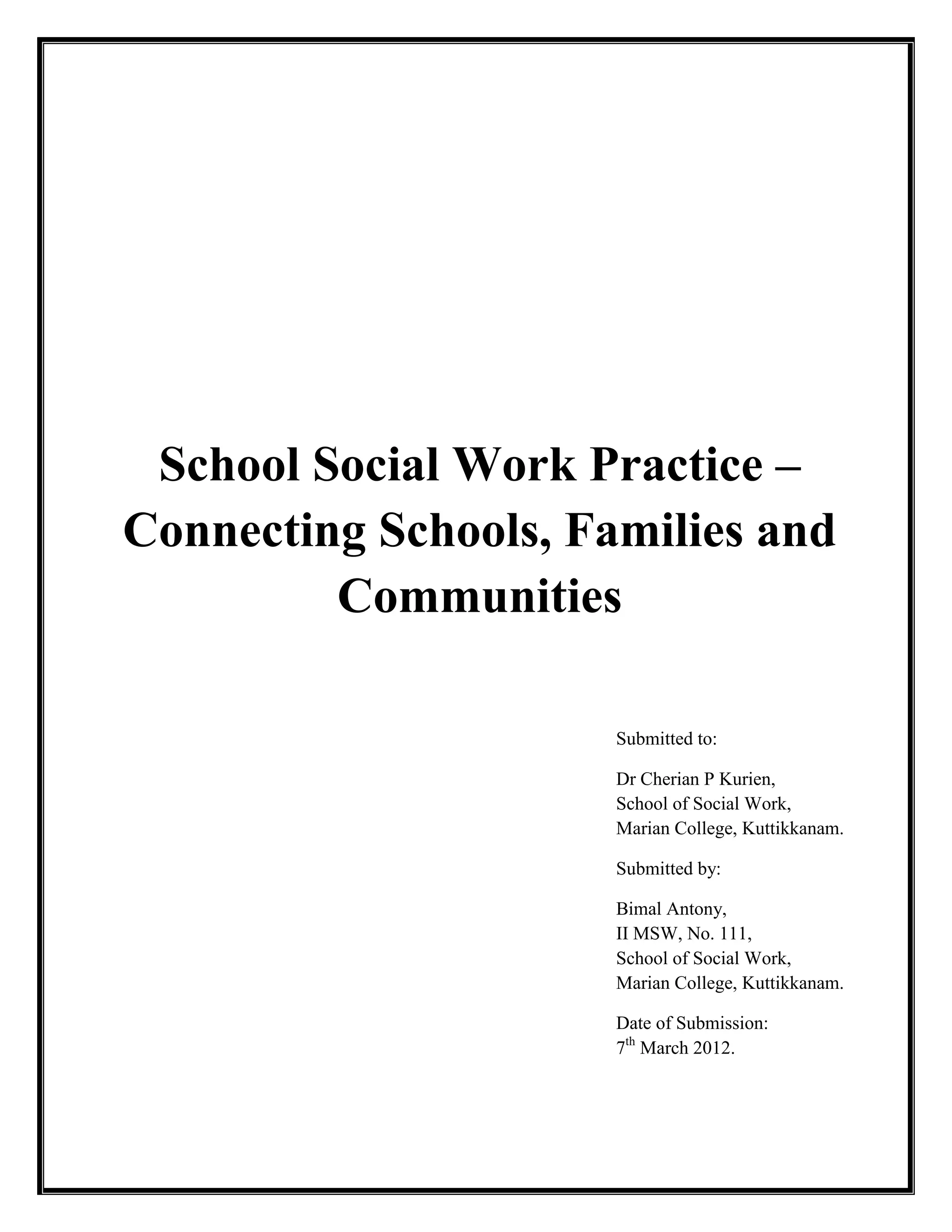 School social work practice | PPTX