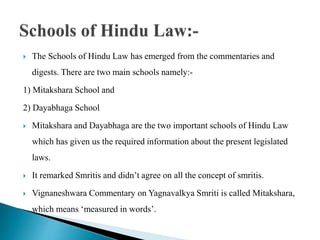 Schools of hindu law | PPTX