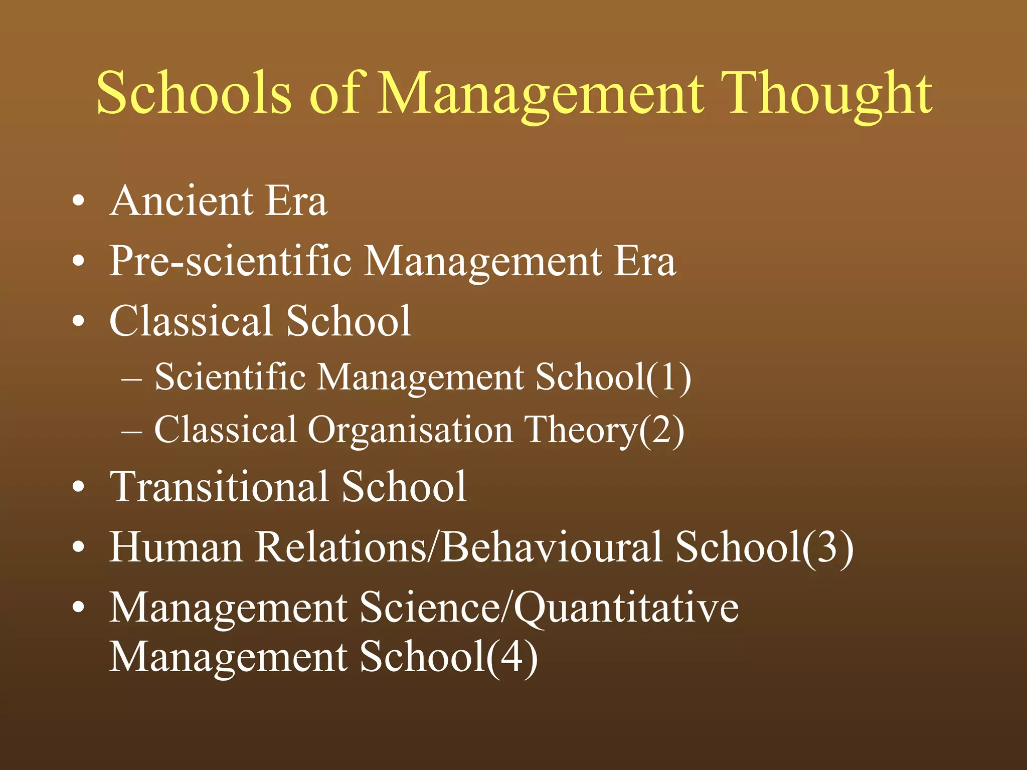 Schools of Management Thought | PDF