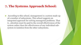 Schools of mangement thought | PPTX