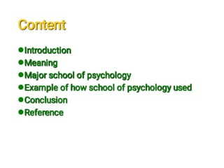 Schools of psychology full concept | PPT