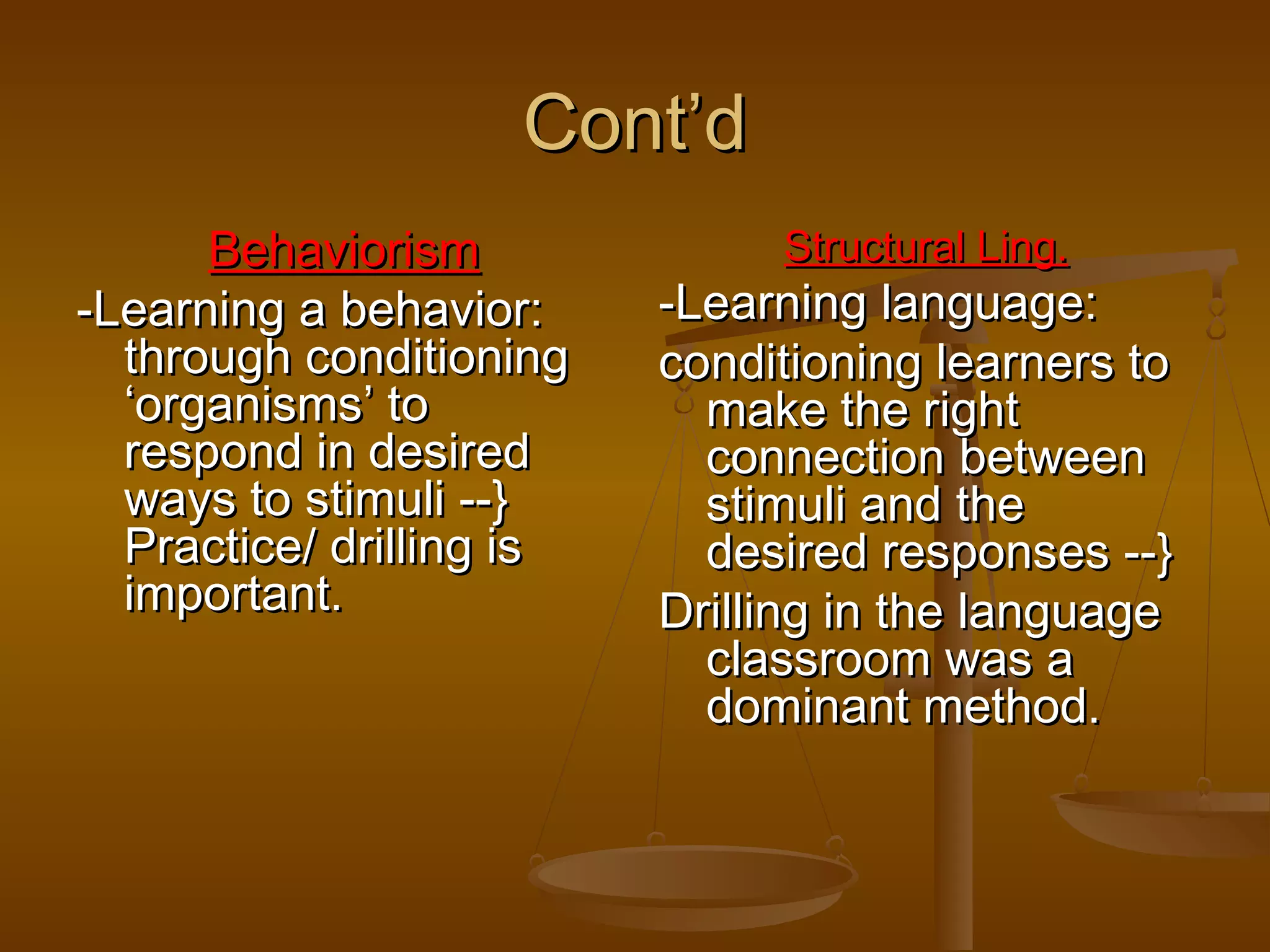 Schools of thought in second language learning | PPT
