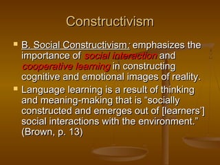 Schools of thought in second language learning | PPT