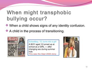 Schools - Help prevent transphobic bullying | PPT
