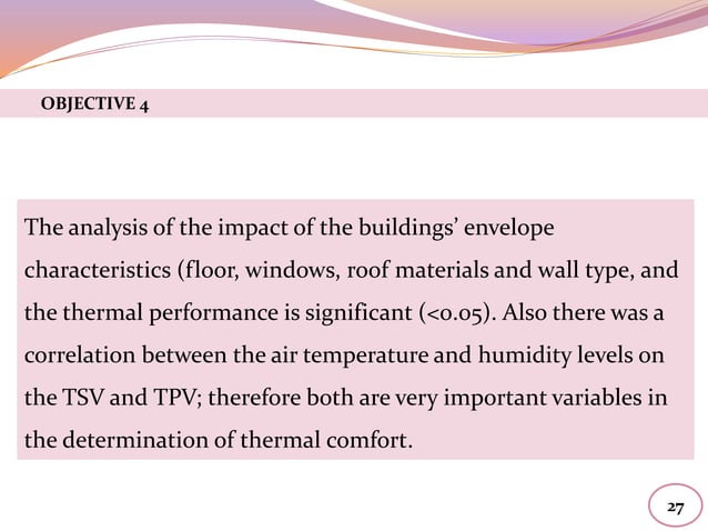 thermal comfort and classrooms | PPT