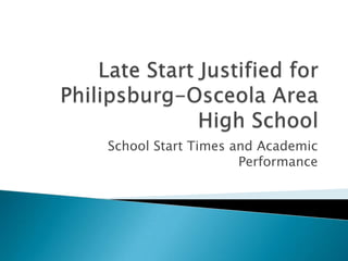 School start time data presentation | PPT