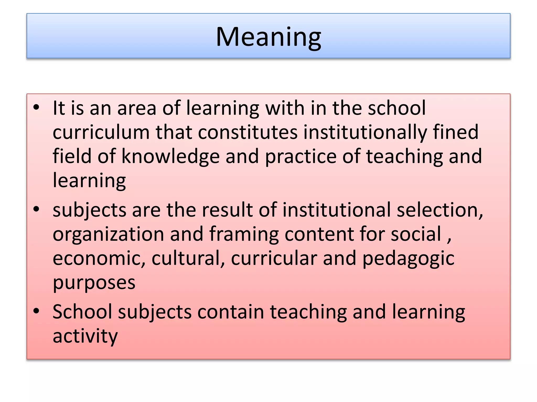 School subject & academic discipilne | PPTX