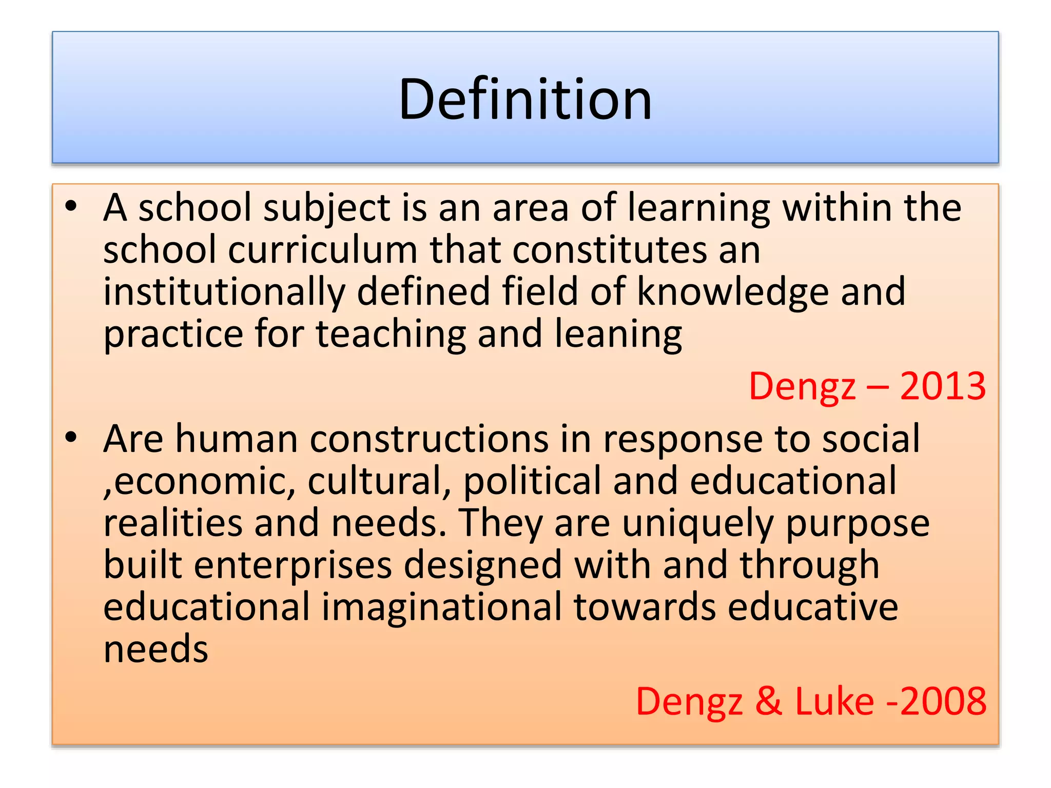 School subject & academic discipilne | PPTX