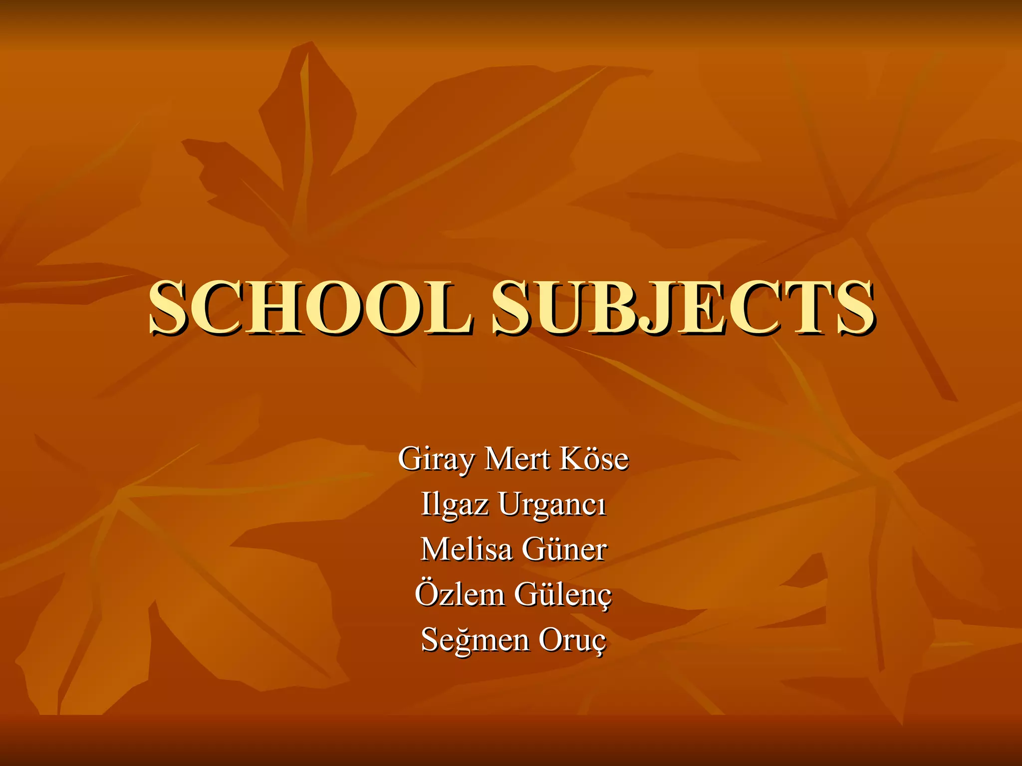 School subjects | PPT