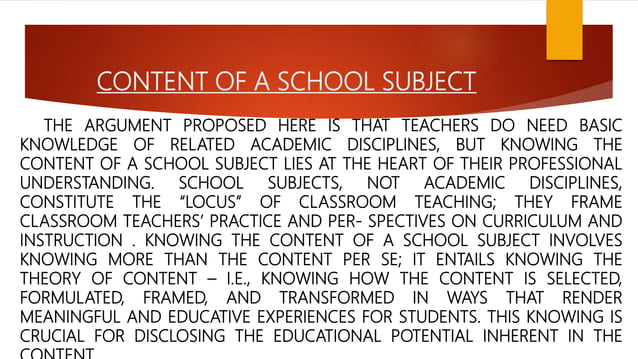 School subjects and academic disciplines meaning, | PPTX