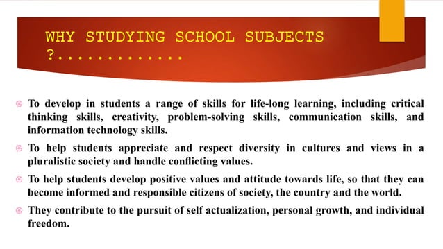 School subjects and academic disciplines meaning, | PPTX