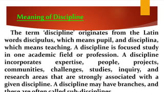 School subjects and academic disciplines meaning, | PPTX