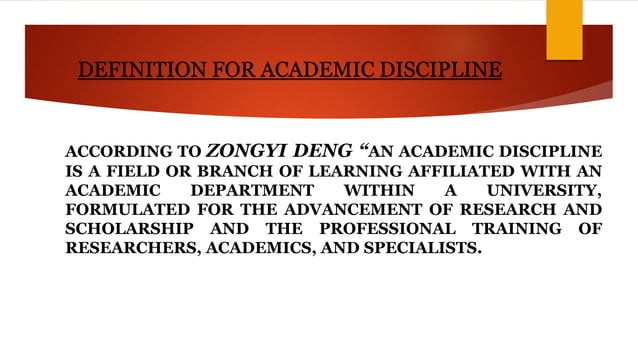 School subjects and academic disciplines meaning, | PPTX